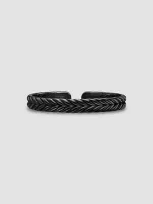 David Yurman Chevron Flex Bracelet In Titanium, 10mm - Black