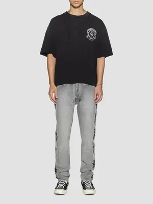 Ksubi Chitch Graphic Cotton Tapered-leg Jeans