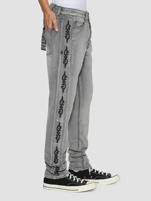 Ksubi Chitch Graphic Cotton Tapered-leg Jeans