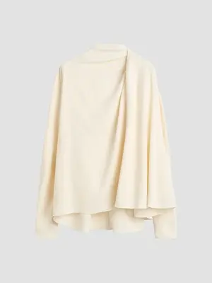TOTEME Draped Cady Blouse - Ecru