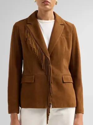 Elie Tahari Adeline Suede Jacket