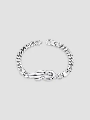 ORADINA Infinity Knot Curb Bracelet In Sterling