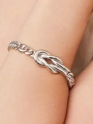 ORADINA Infinity Knot Curb Bracelet In Sterling