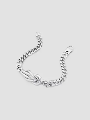 ORADINA Infinity Knot Curb Bracelet In Sterling