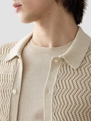 Ralph Lauren Purple Label Textured Cotton Short-sleeve Cardigan