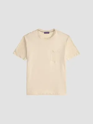 Ralph Lauren Purple Label Pocket Linen Jersey T-shirt - Limestone