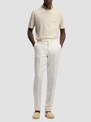 Ralph Lauren Purple Label Pocket Linen Jersey T-shirt - Limestone