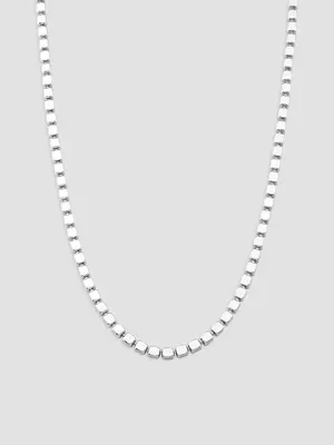 ORADINA Modern Cube Link Necklace In Sterling - Silver