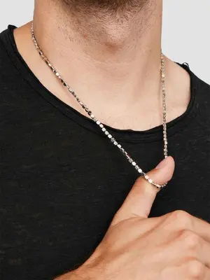 ORADINA Modern Cube Link Necklace In Sterling