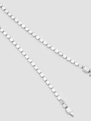 ORADINA Modern Cube Link Necklace In Sterling
