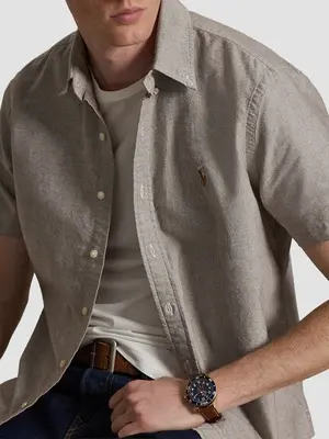 Polo Ralph Lauren Short-sleeve Oxford Shirt - Nutmeg Brown