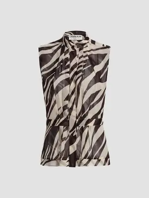 Chiara Boni La Petite Robe Gentia Abstract Georgette Button-down Blouse - Marlene