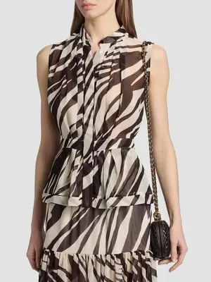 Chiara Boni La Petite Robe Gentia Abstract Georgette Button-down Blouse