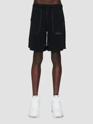 Amiri Script Linen-blend Shorts - Black