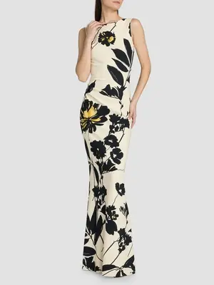 Chiara Boni La Petite Robe Ajour Floral Mermaid Gown
