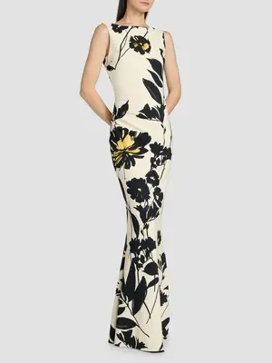 Chiara Boni La Petite Robe Ajour Floral Mermaid Gown