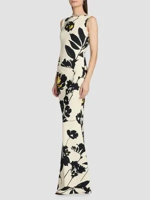Chiara Boni La Petite Robe Ajour Floral Mermaid Gown
