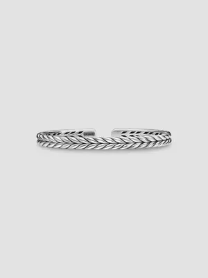 David Yurman Chevron Flex Bracelet In Sterling 6.4mm - Silver