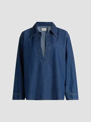 Blk Dnm Denim Tunic Top