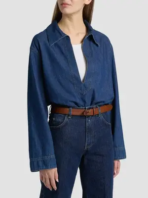 Blk Dnm Denim Tunic Top
