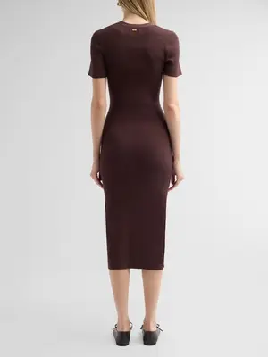 TOCCIN Agnes Short-sleeve Cardigan Midi Dress