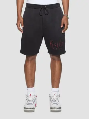 Ksubi Paise Trak Embroidered Cotton Shorts - Charcoal