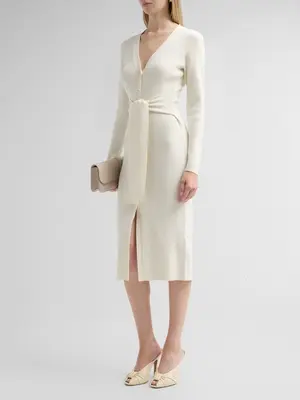 TOCCIN Lara Tie-waist Cardigan Midi Dress