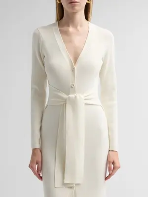 TOCCIN Lara Tie-waist Cardigan Midi Dress