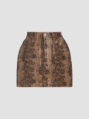 Ksubi New World Error Super X Snakebite Faux-leather Miniskirt