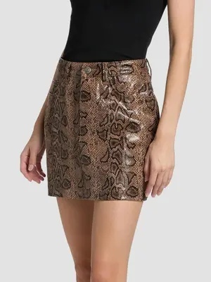 Ksubi New World Error Super X Snakebite Faux-leather Miniskirt