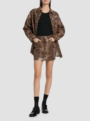 Ksubi New World Error Super X Snakebite Faux-leather Miniskirt