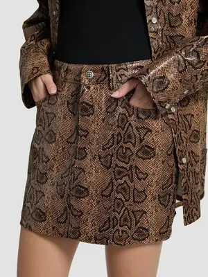 Ksubi New World Error Super X Snakebite Faux-leather Miniskirt
