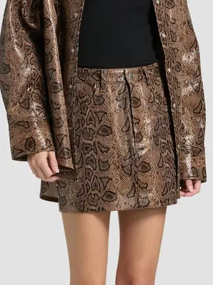 Ksubi New World Error Super X Snakebite Faux-leather Miniskirt