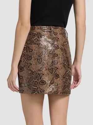 Ksubi New World Error Super X Snakebite Faux-leather Miniskirt