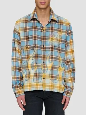 Amiri Ma Quad Flames Flannel Shirt