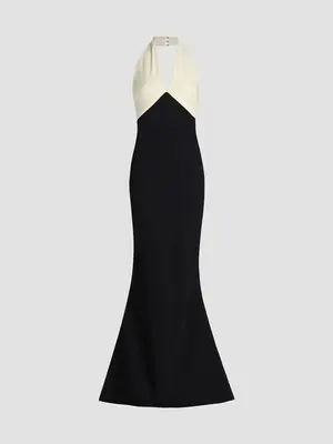 Chiara Boni La Petite Robe Noori Halter Mermaid Gown - Black Cream