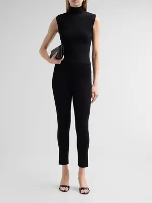 TOCCIN Diala Sleeveless Rib-knit Top - Jet
