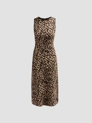 TOCCIN Alessia Leopard Print A-line Dress - Multi