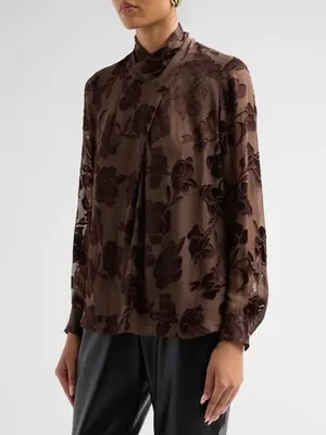 Elie Tahari Tiffany Semi-sheer Blouse
