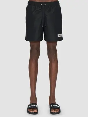 Amiri Logo Patch Swim Shorts - Black