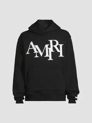 Amiri Logo Staggered Hoodie - Black
