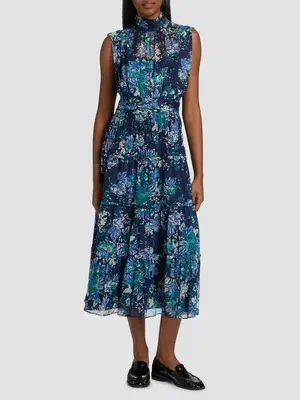 Derek Lam 10 Crosby Junia Floral Chiffon Midi-dress