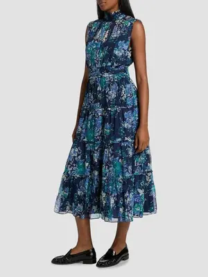 Derek Lam 10 Crosby Junia Floral Chiffon Midi-dress