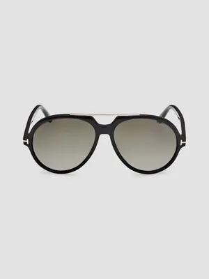 TOM FORD Aalton 59mm Round Sunglasses