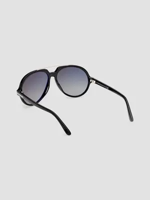 TOM FORD Aalton 59mm Round Sunglasses