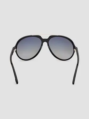 TOM FORD Aalton 59mm Round Sunglasses