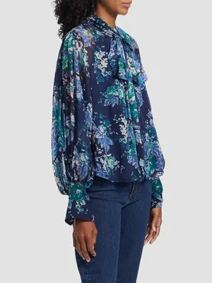 Derek Lam 10 Crosby Aderyn Floral Tieneck Blouse