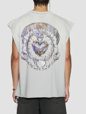 Ksubi Anguish Cut Off Printed Cotton Tank