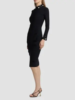 Chiara Boni La Petite Robe Embellished Jersey Midi-dress