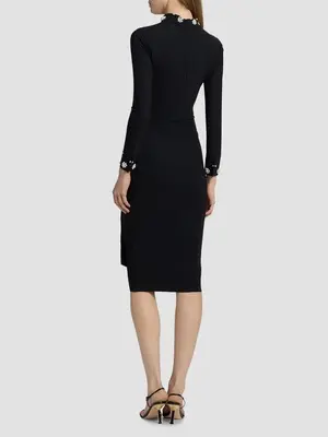 Chiara Boni La Petite Robe Embellished Jersey Midi-dress